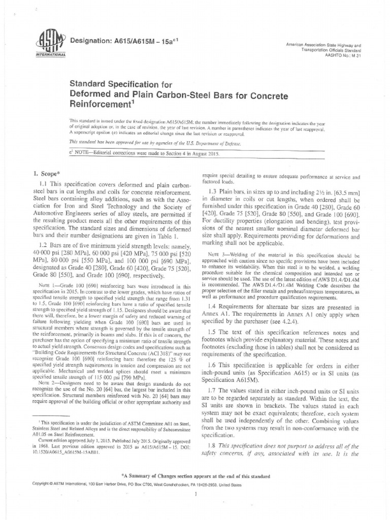 Astm A615-615m | PDF