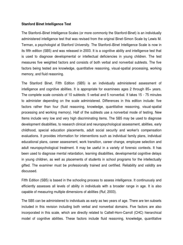 Stanford Binet Intelligence Test | Emergence | Action (Philosophy)