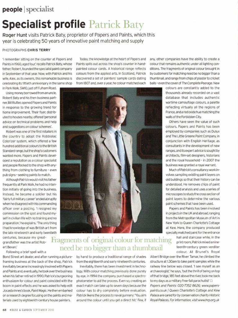 Patrick Baty - Profile | PDF | Art Media