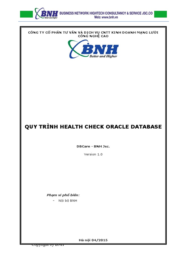Quy Trinh Health Check Oracle Database | PDF