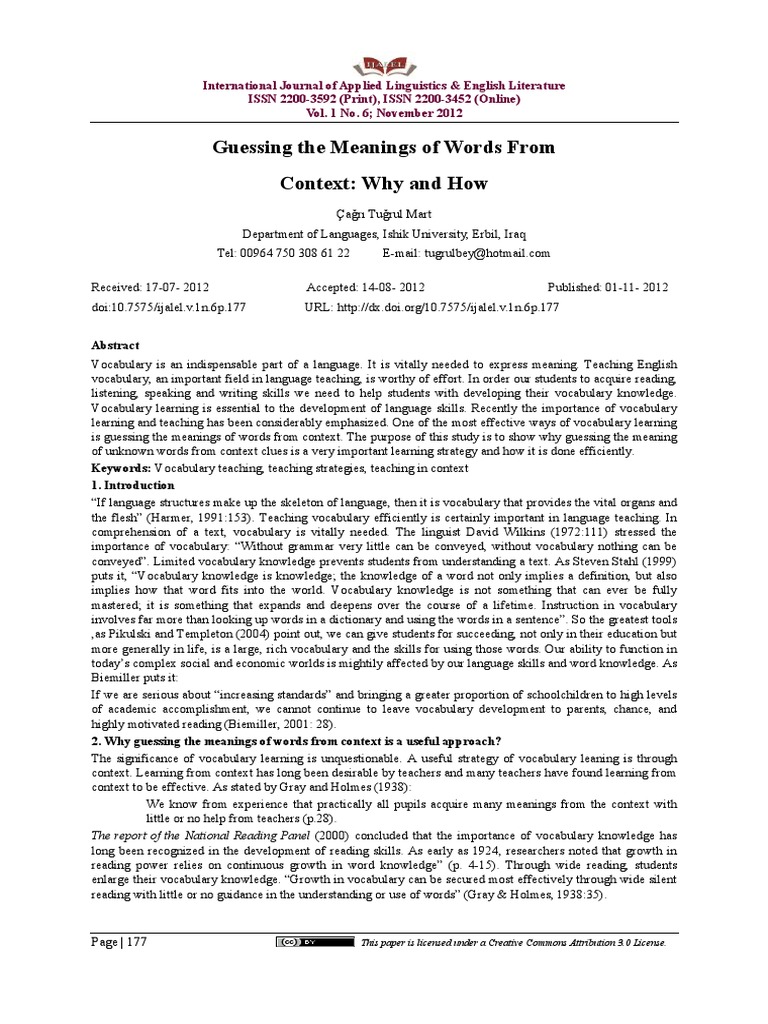 Guessing Meaning From Context | PDF | Vocabulary | Reading (Process)