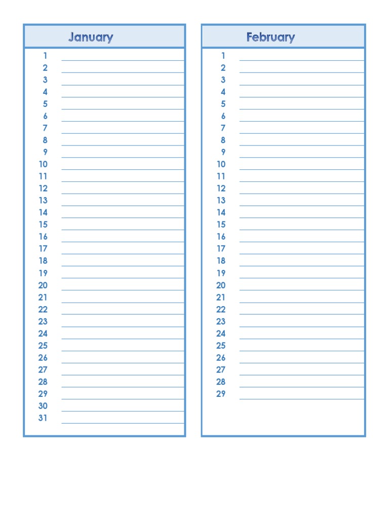 Kalendar Po Mjesecima | PDF