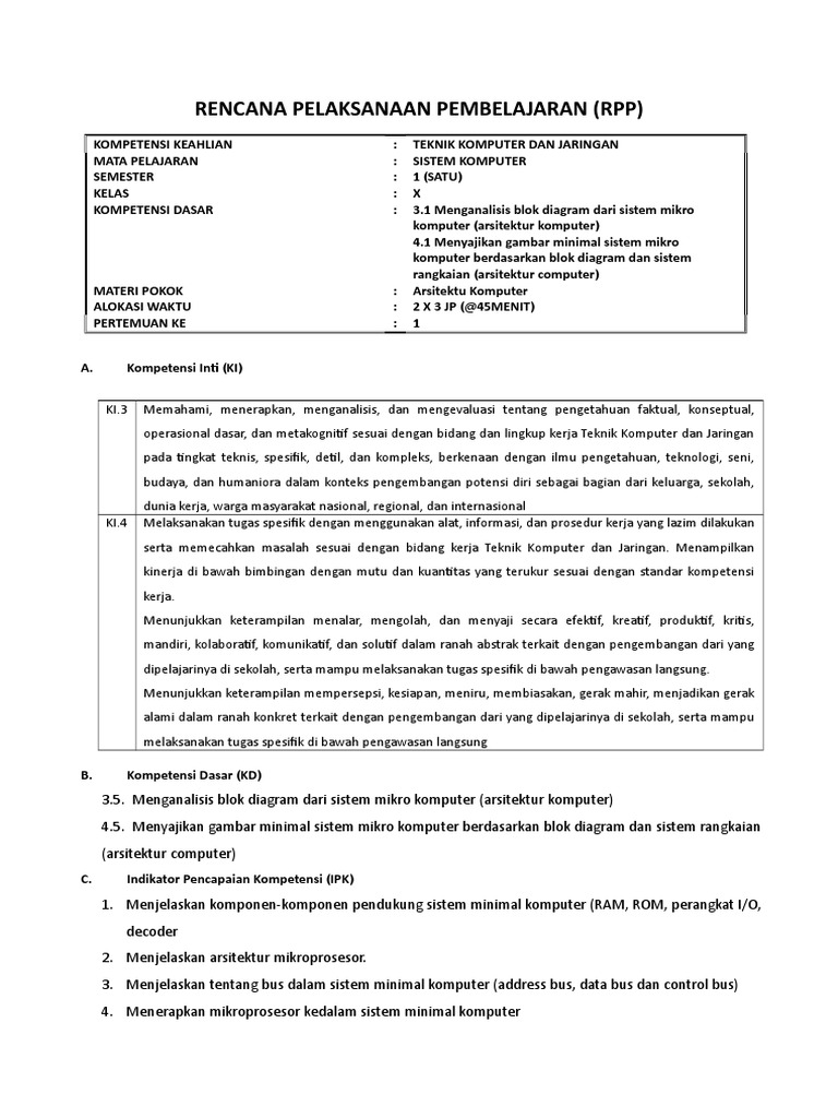 Contoh RPP K13 | PDF