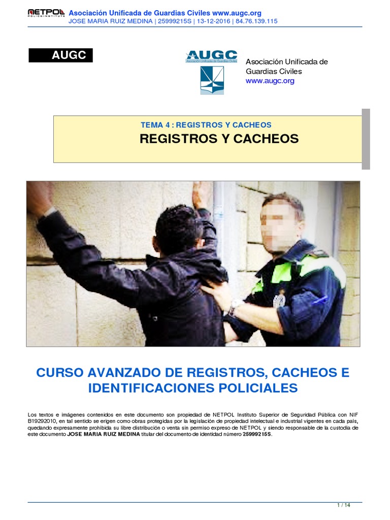 Registros y Cacheos PDF | PDF | Policía | Delito
