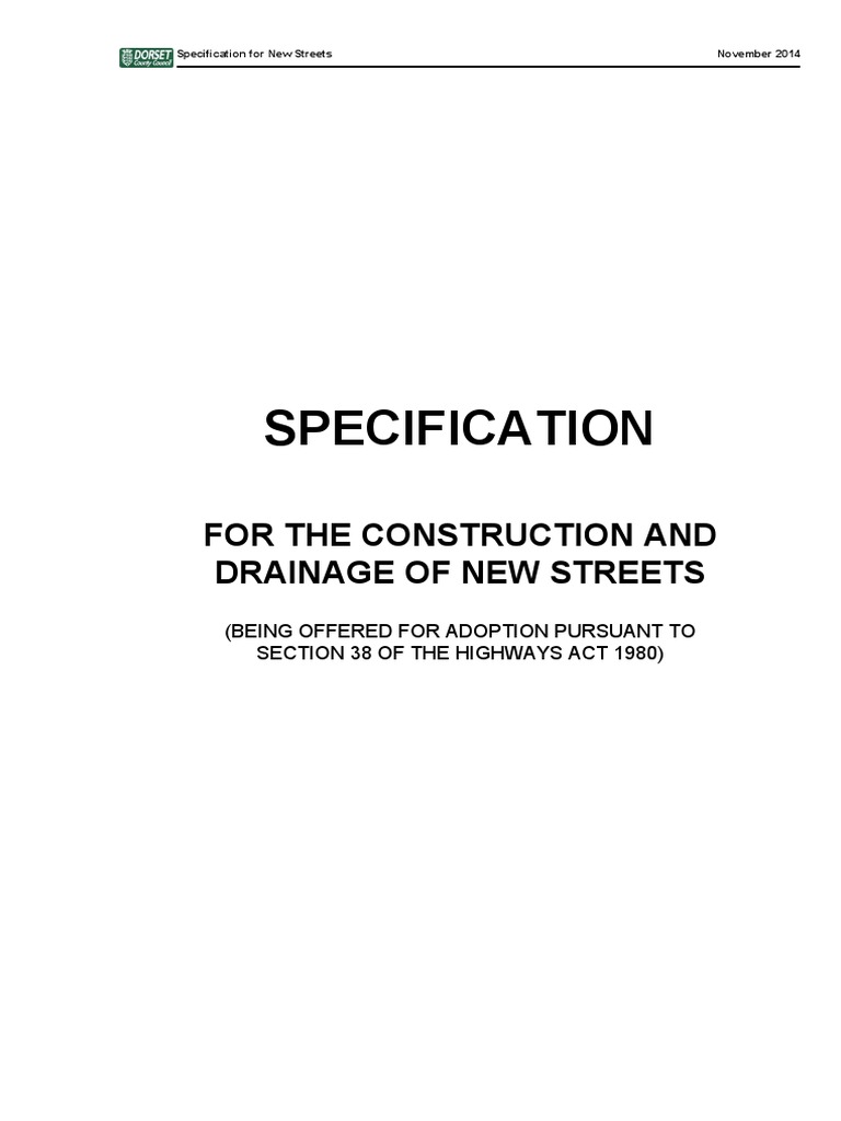 Specification For New Streets | PDF | Asphalt | Road Surface