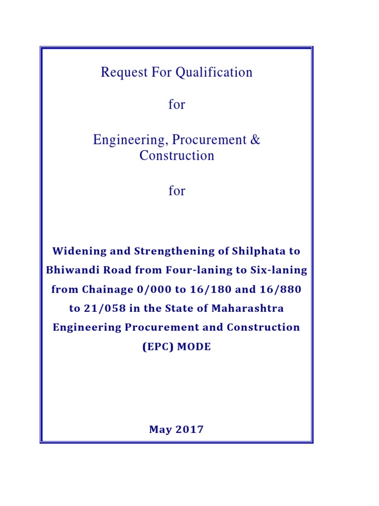 Request For Qualification Cover Page | PDF