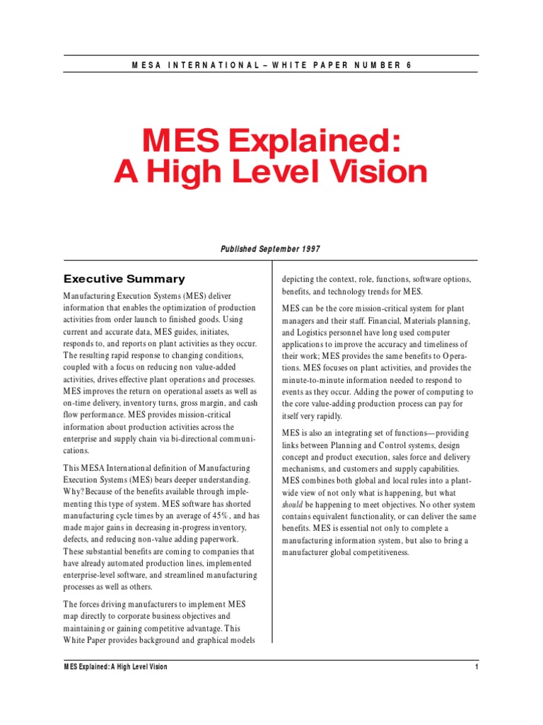 MES Explained | PDF | Business Process | Enterprise Resource Planning