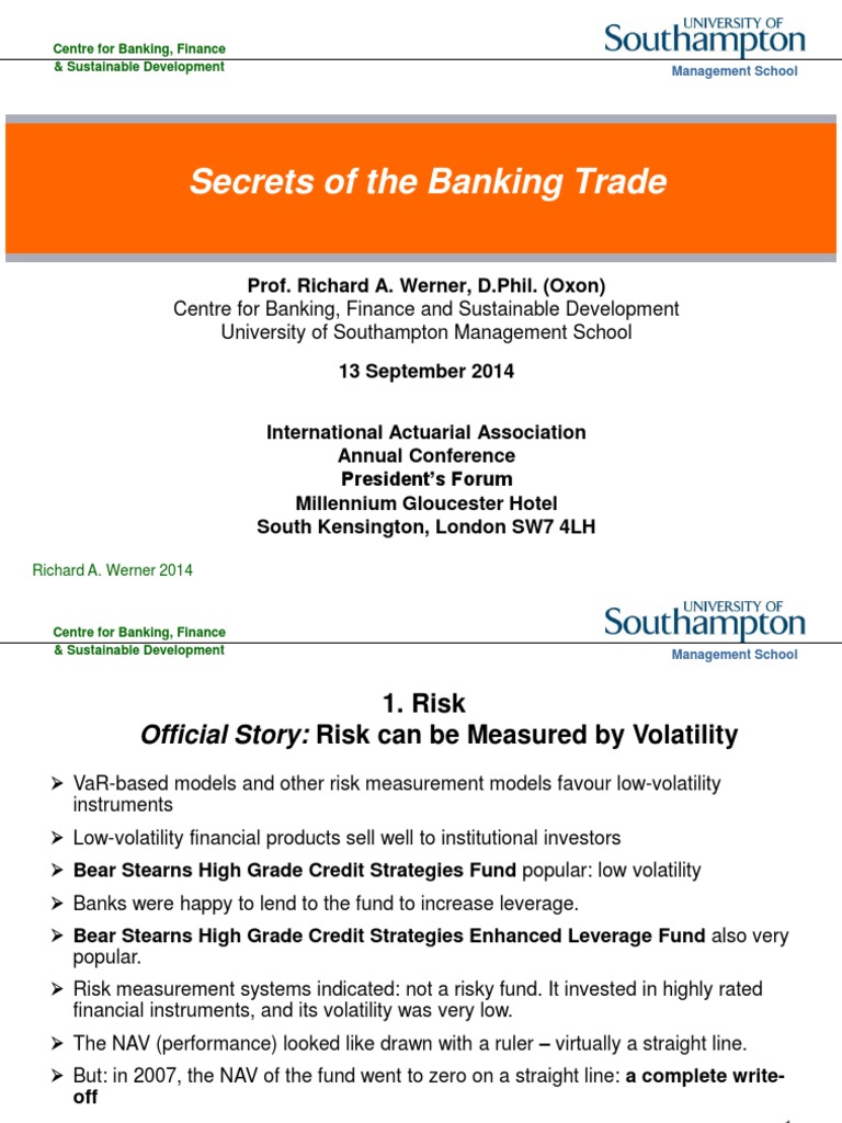 Banking Secrets: Measuring Risk and Driving the Business Cycle | PDF ...