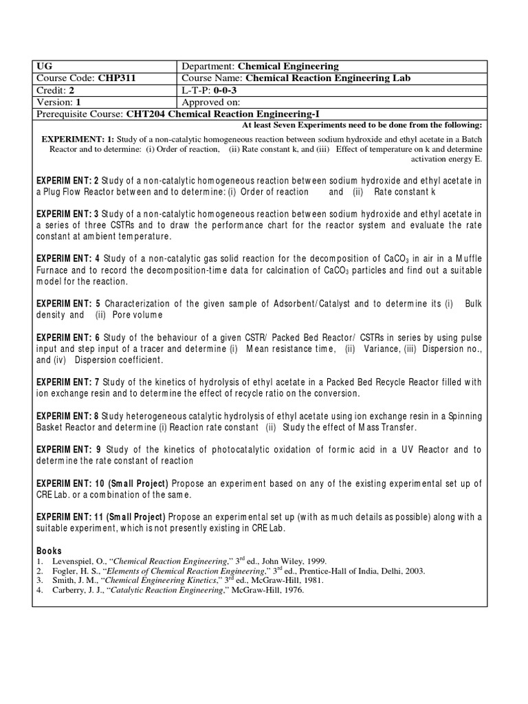 Cre Lab | PDF | Chemical Reactor | Chemical Kinetics