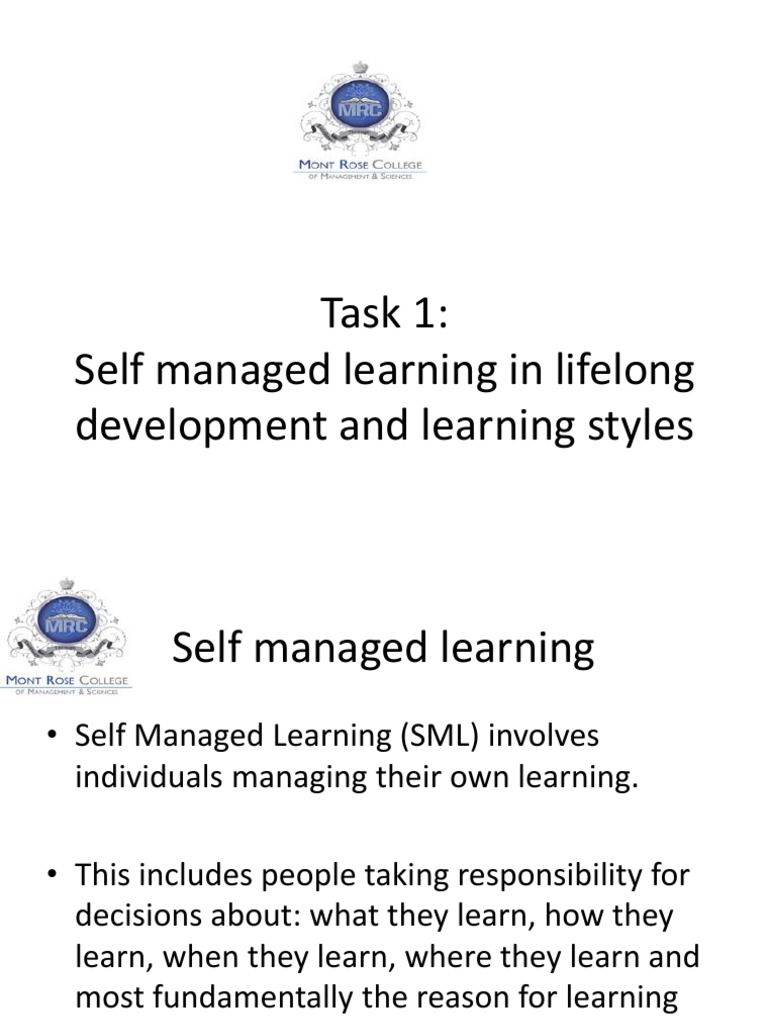 Self-Managed Learning & Styles Guide | PDF | Learning Styles | Lifelong ...