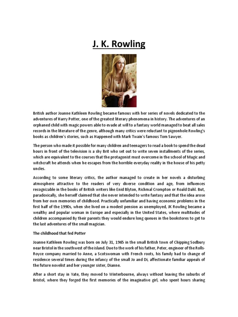 Biografía de Joanne Jo Rowling | PDF | J. K. Rowling | Harry Potter