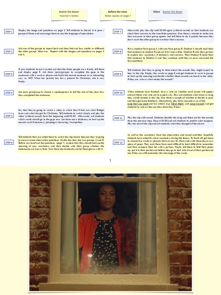 Buster The Boxer Teachers Notes | PDF | Sentence (Linguistics) | Leisure