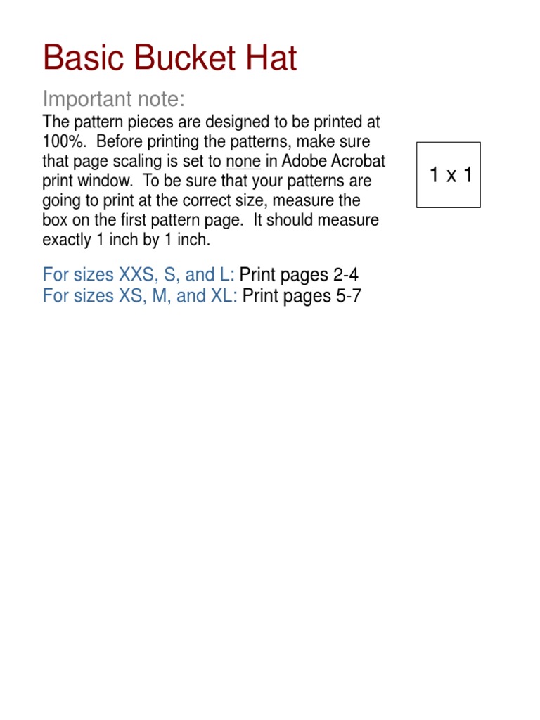 Basic Bucket Hat Sewing Pattern | PDF