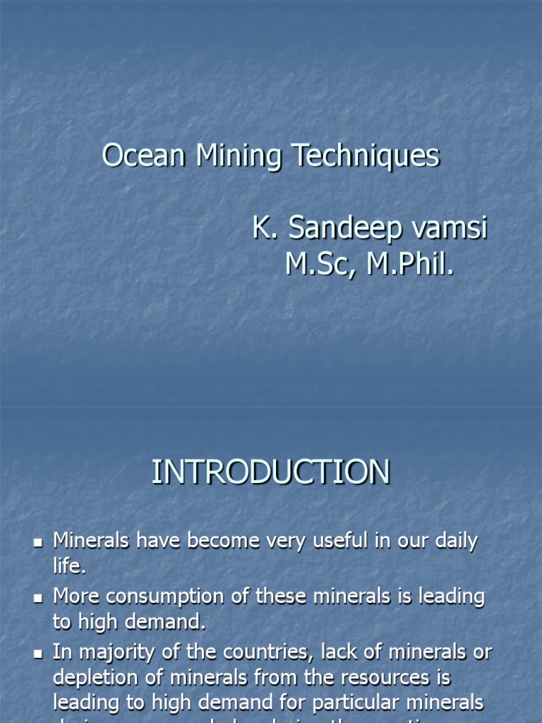 Optimizing Ocean Resources: A Review of Techniques for Mining Valuable ...