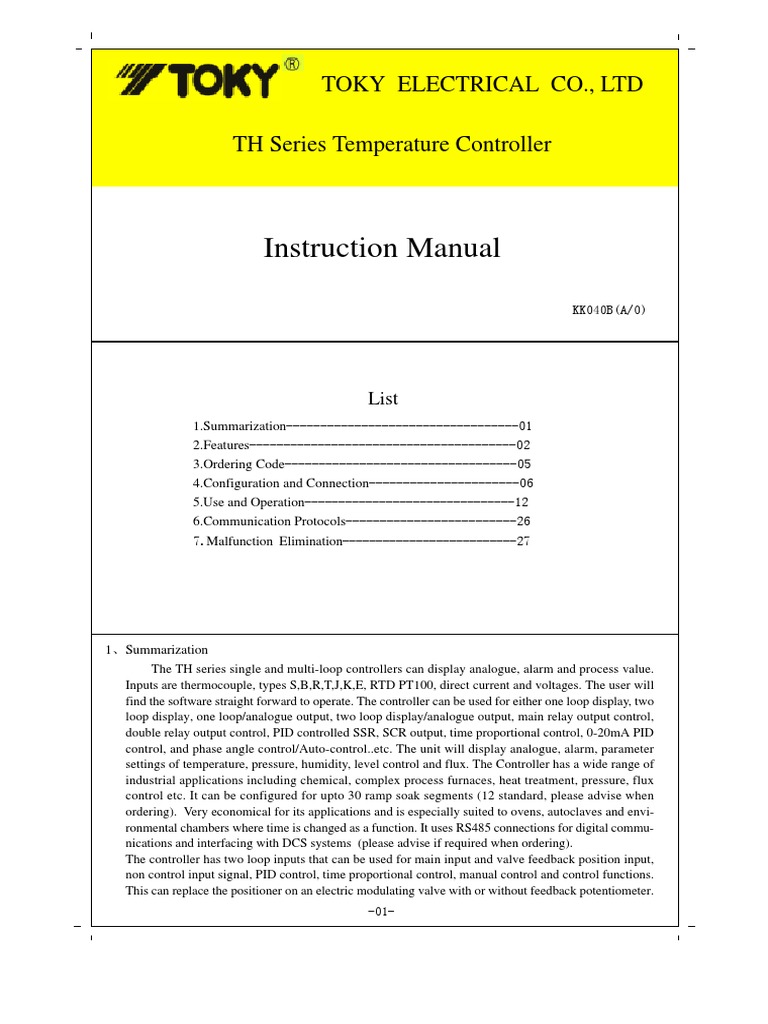 TH Series Temperature Controller PDF | PDF | Parameter (Computer Programming) | Relay