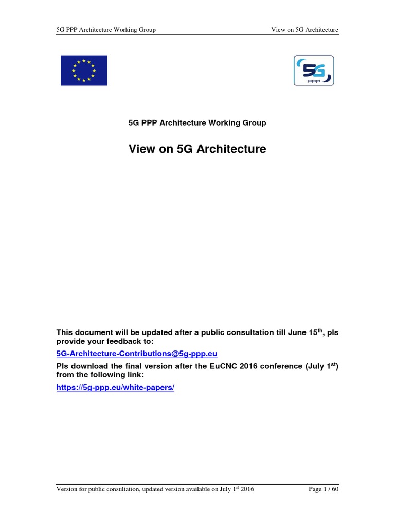 5G PPP 5G Architecture WP For Public Consultation PDF | PDF | Cloud ...
