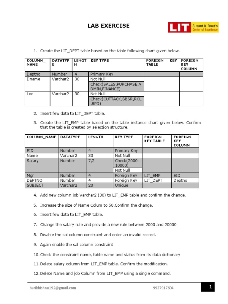 Lab 3 Questions | PDF | Table (Database) | Data Model