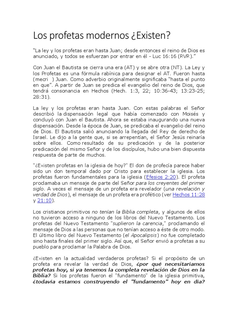 Los Profetas Modernos | PDF | Profeta | Juan el Bautista