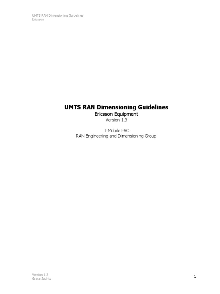 Umts Ran Dimensioning Guidelines Ericsson v1 223 PDF | PDF