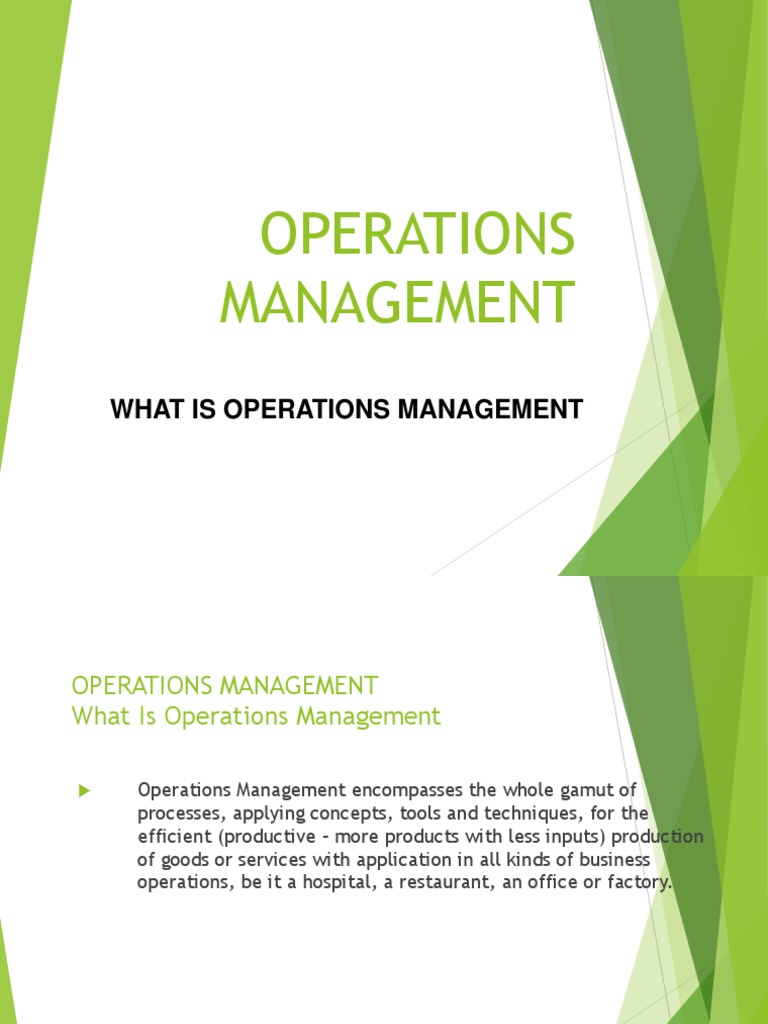 Operations Management | PDF