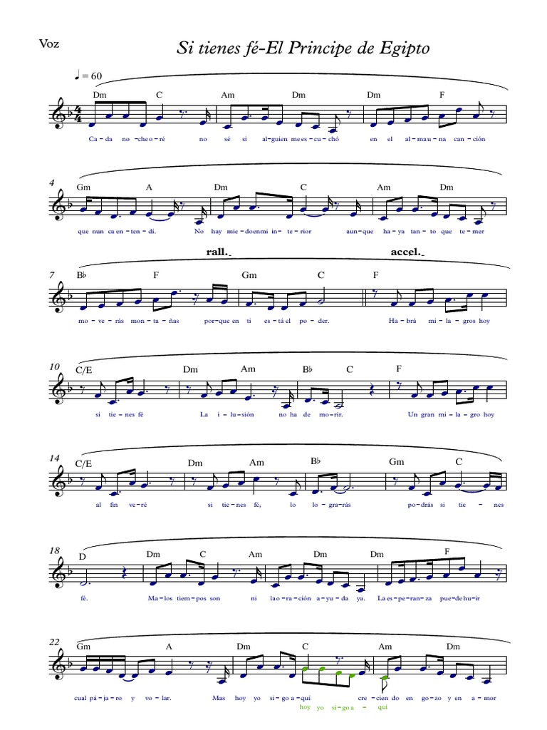 Parte Vocal-Si tienes fé -El Principe de Egipto - Voz.pdf