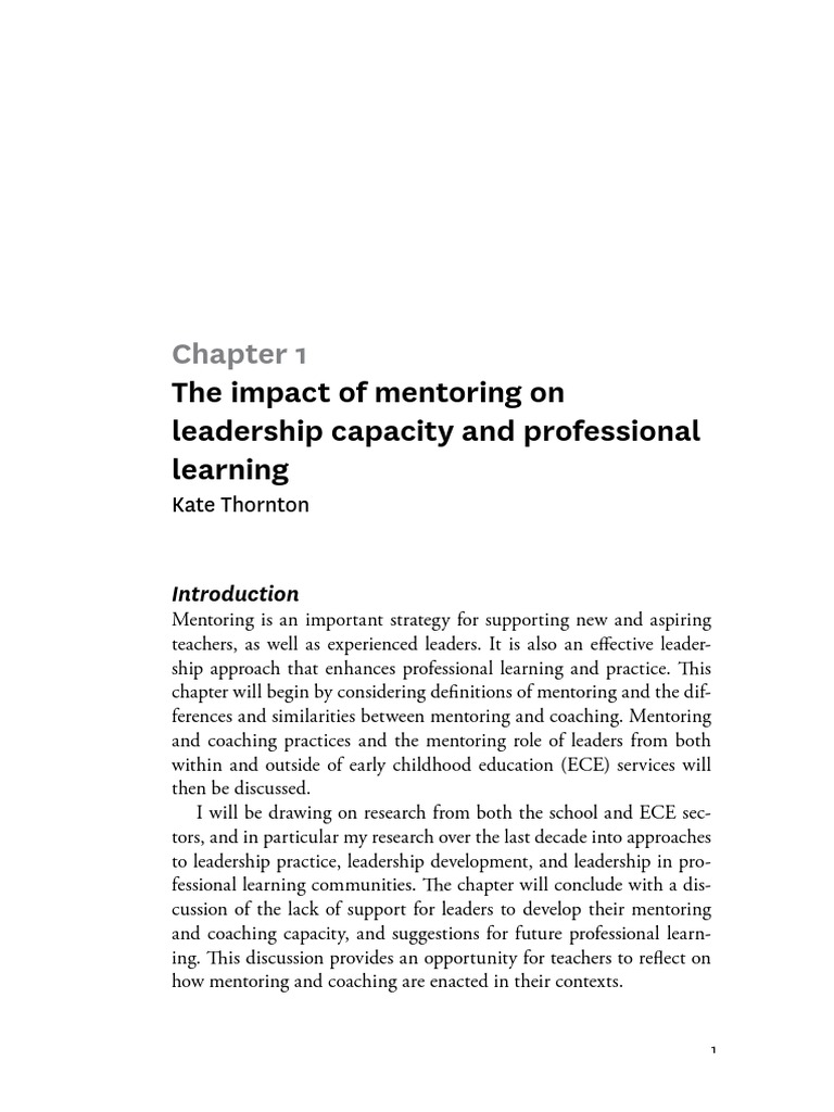 Chapter 1 Mentoring in ECE | PDF | Mentorship | Leadership
