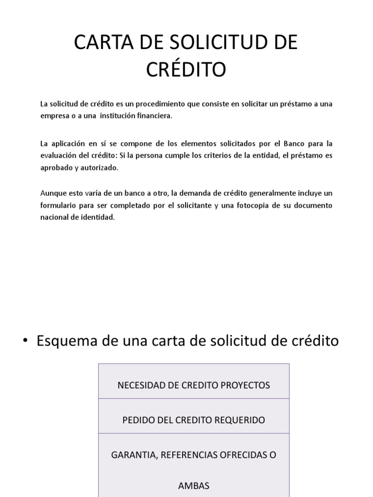Carta de Solicitud de Crédito | PDF