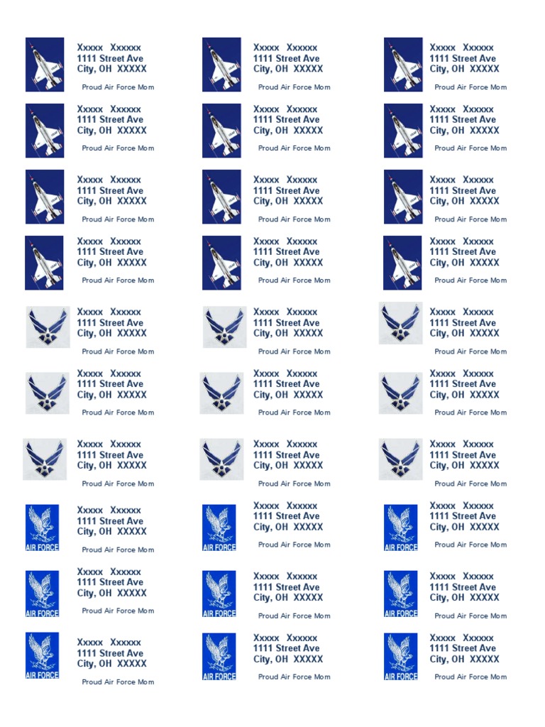 Air Force Mom Return Address Label | PDF | United States Air Force ...