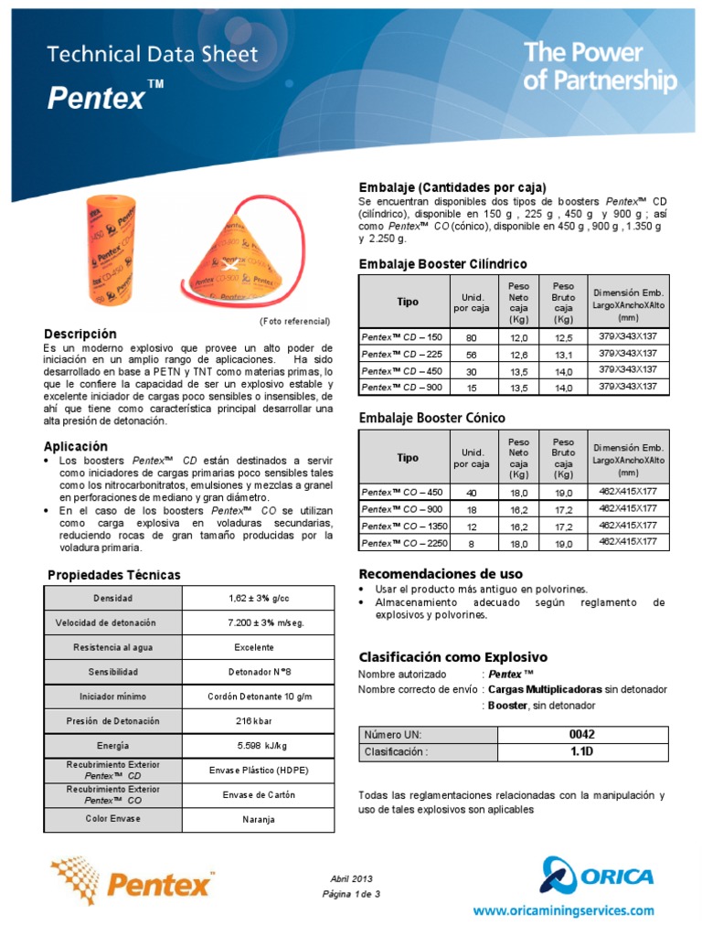 TDS Pentex SPANISH AbrIL 2013 - 19 PDF | PDF | Material explosivo ...