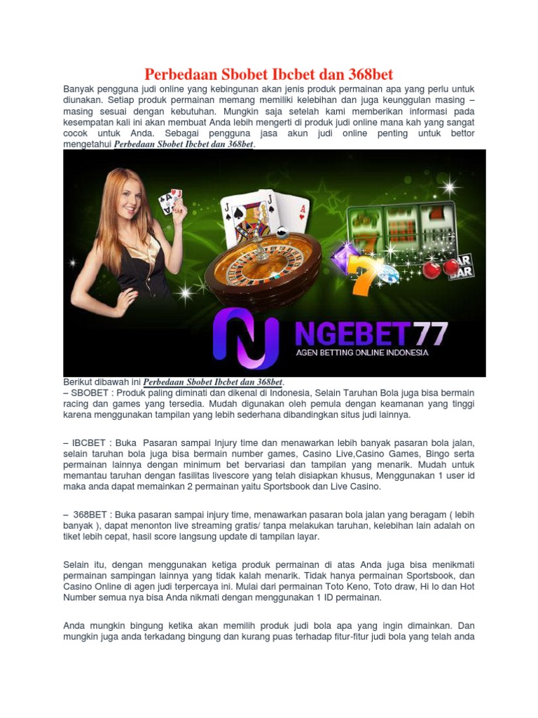 Perbedaan Sbobet Ibcbet Dan 368bet | PDF