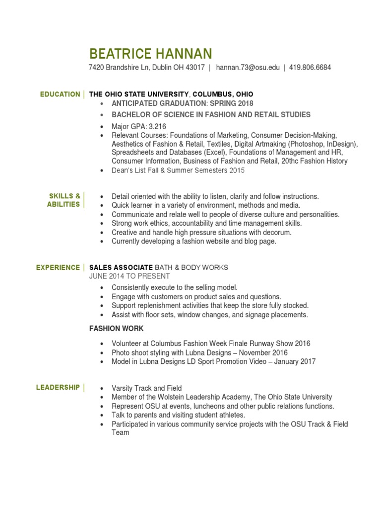 Beatrice Hannan - Resume | PDF
