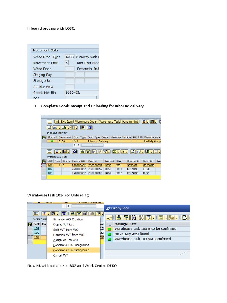 02.inbound Process With LOSC | PDF