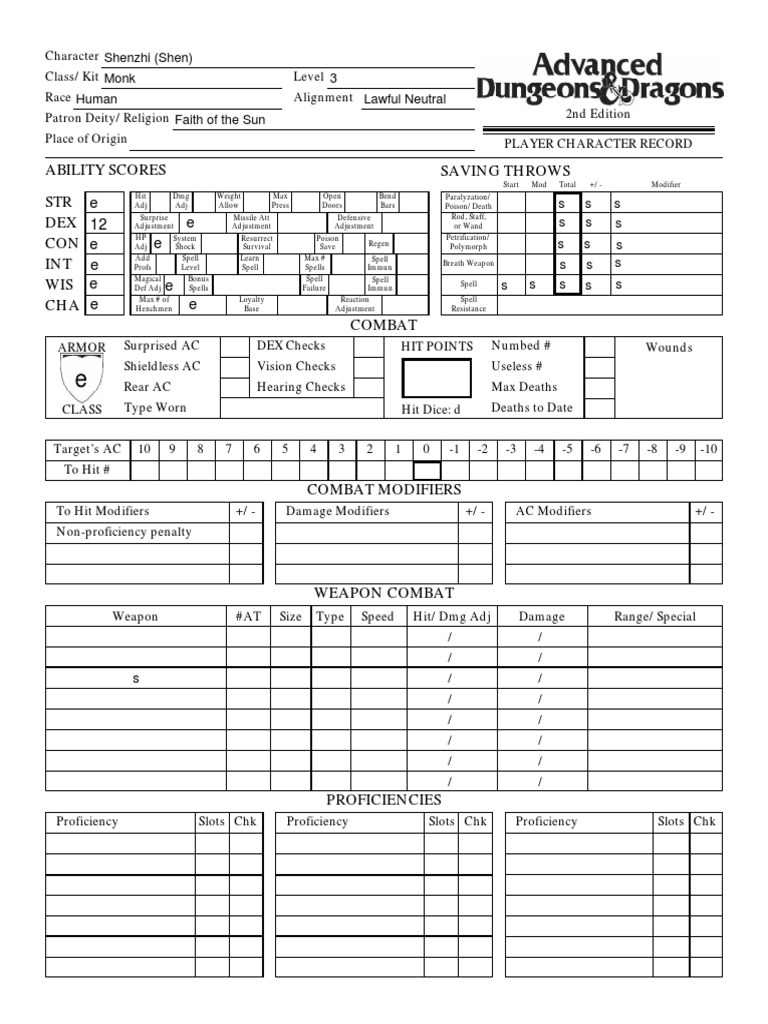D&D Character Sheet | Role Playing Games (10 views)