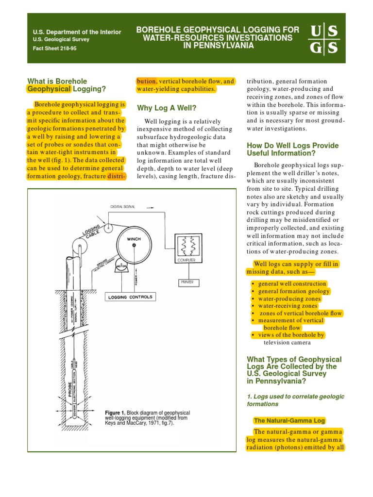 Borehole Geophysical Log Usgs 1996 | PDF | Borehole | Flow Measurement