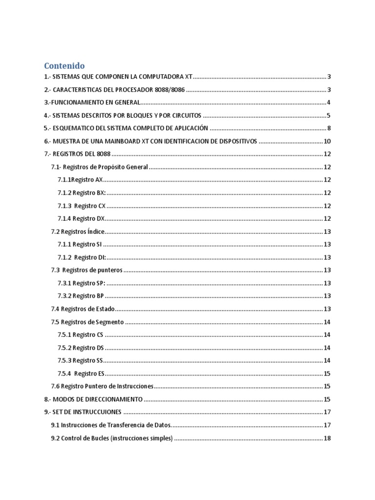 Hardware Computadora Personal PC XT 8088 - 8086 | PDF | Informática ...