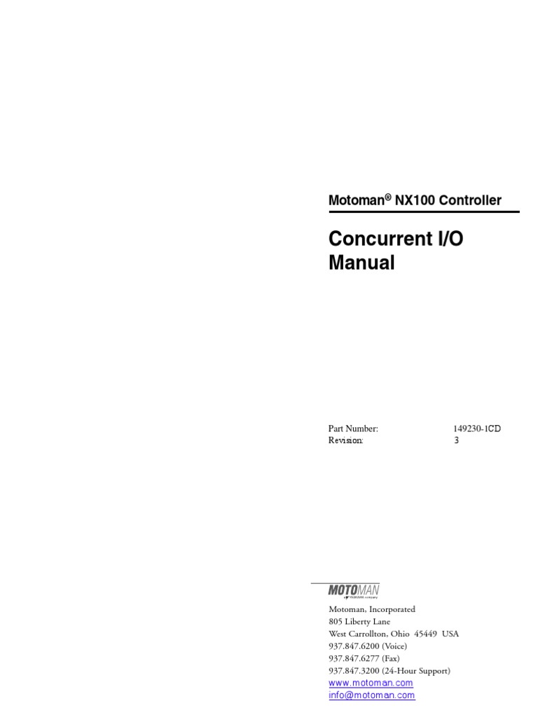 YASKAWA NX100 Concurrent IO Manual PDF | PDF | Safety | Personal Protective Equipment