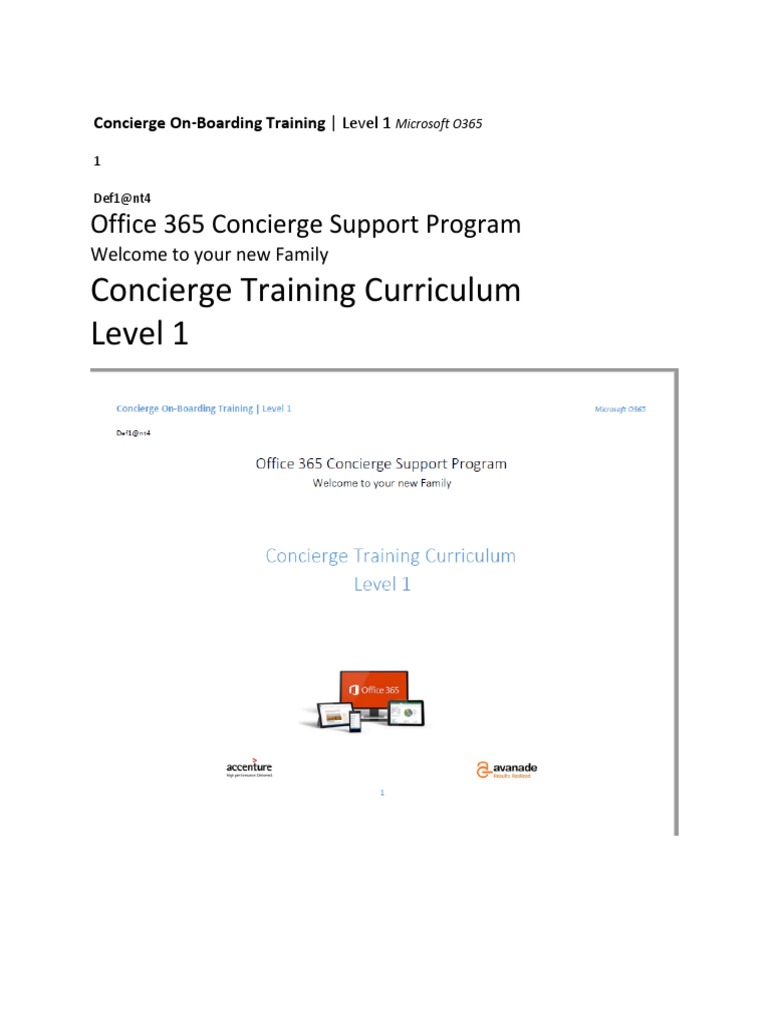 Concierge On | PDF | Office 365 | Microsoft Office