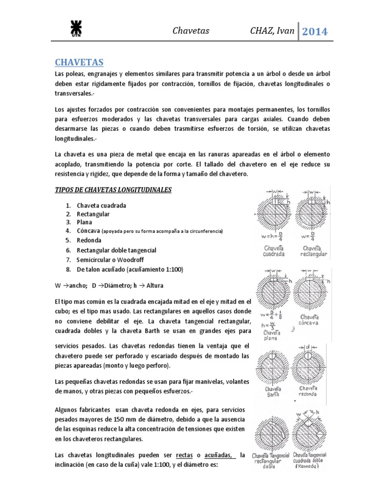 03 Chavetas | PDF | Eje | Tornillo