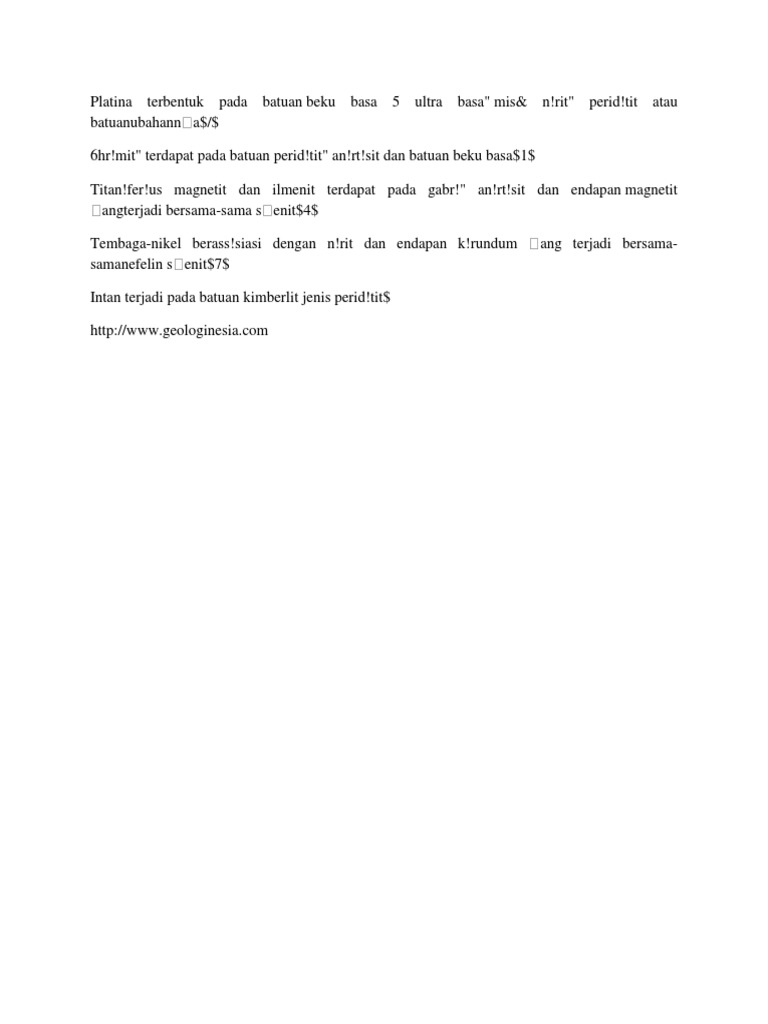 Batu Platina dalam Batuan Beku | PDF | Ilmu Sosial | Sains & Matematika