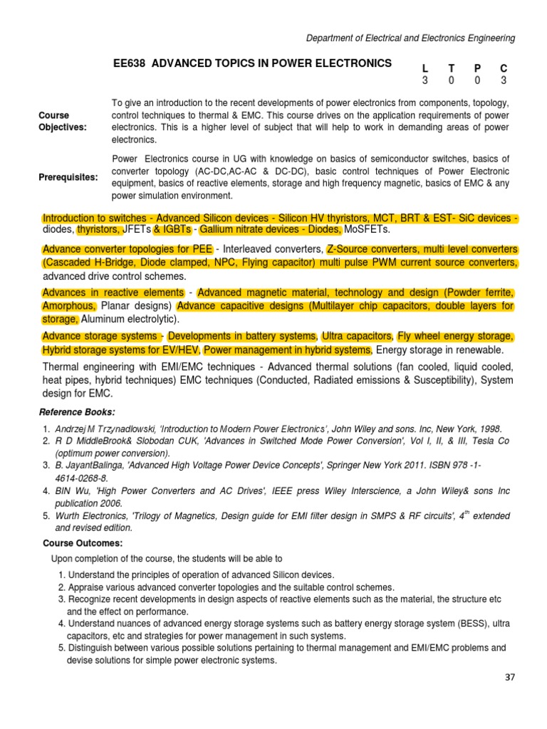 Advanced Topics in Power Electronics | PDF | Power Electronics ...