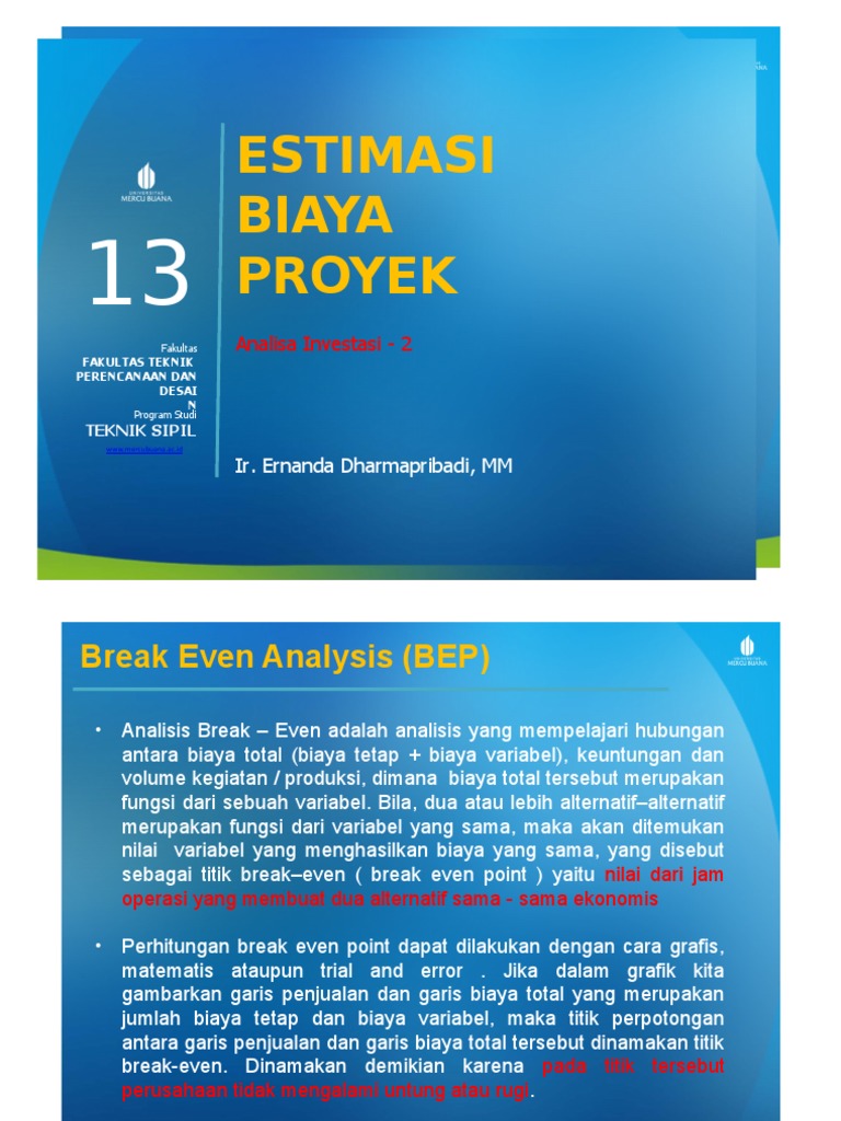 Estimasi Biaya Proyek (TM13) | PDF