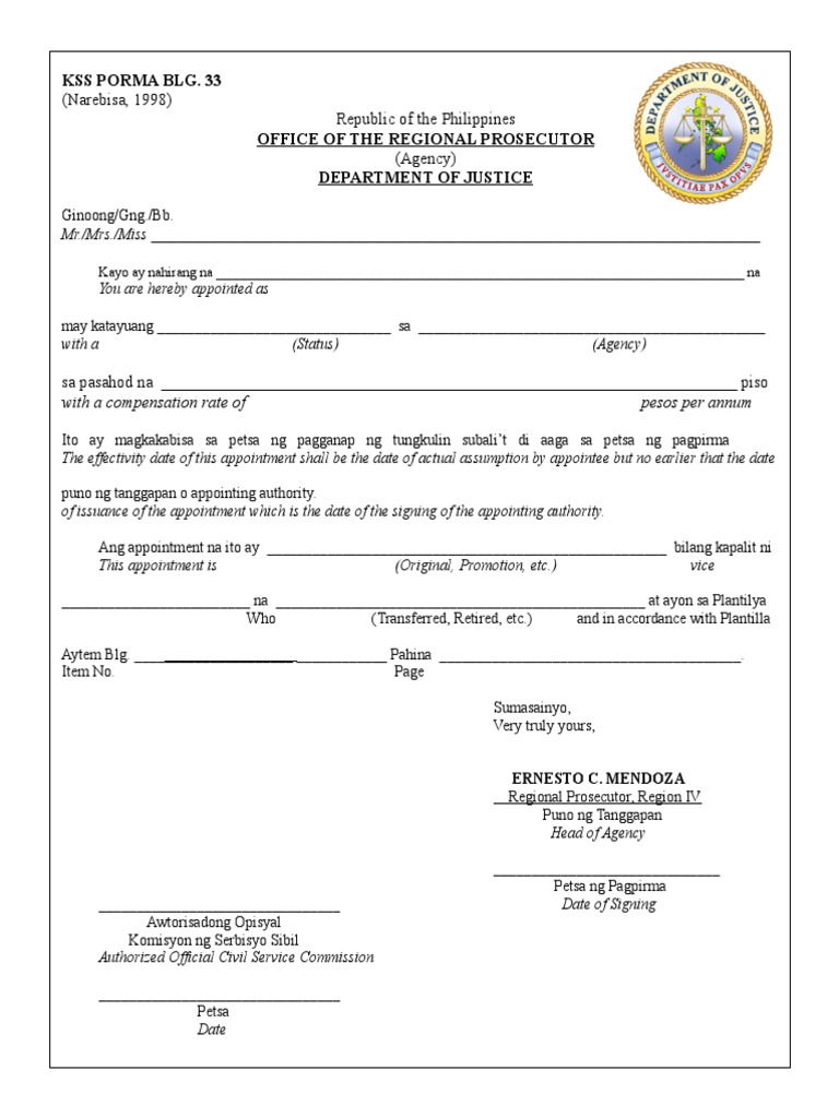 KSS Appointment Order Form 33 | PDF | Career & Growth