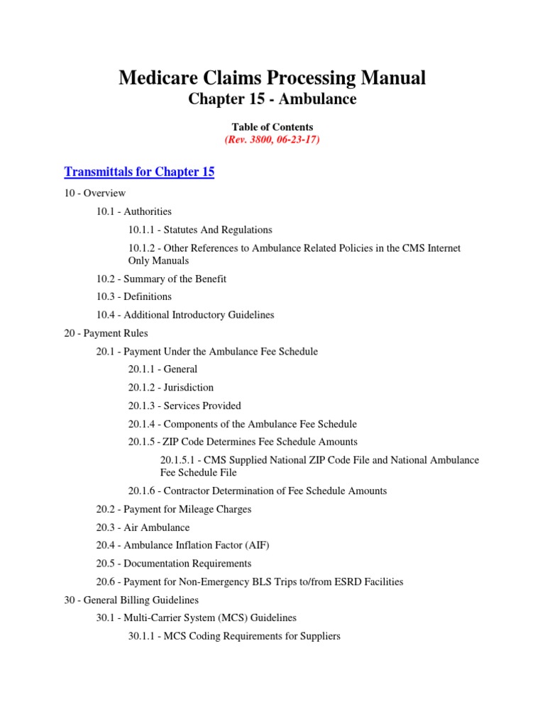 Medicare Ambulance Claims Guide | PDF | Zip Code | Medicare (United States)