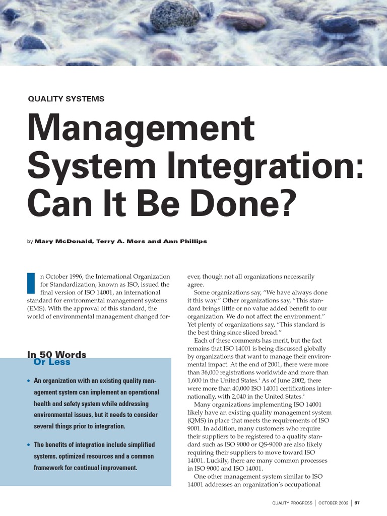 MGMT Sys Int Can It Be Done | PDF | Occupational Safety And Health | Audit