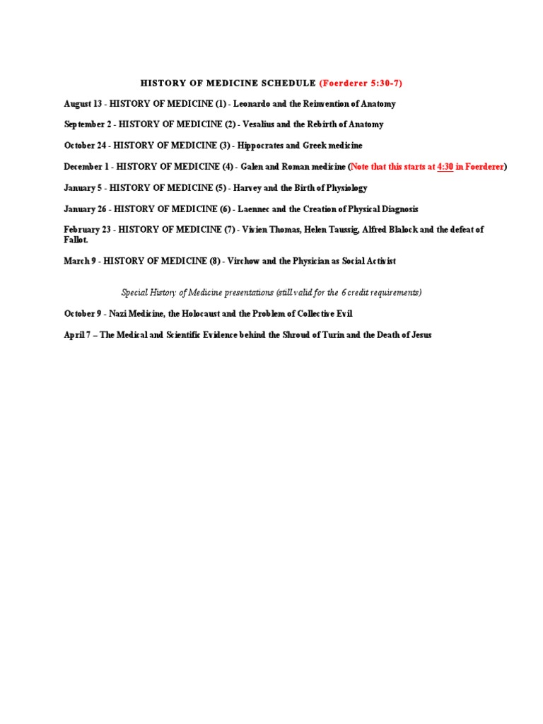 History of Medicine Lecture Series | PDF | Social Science
