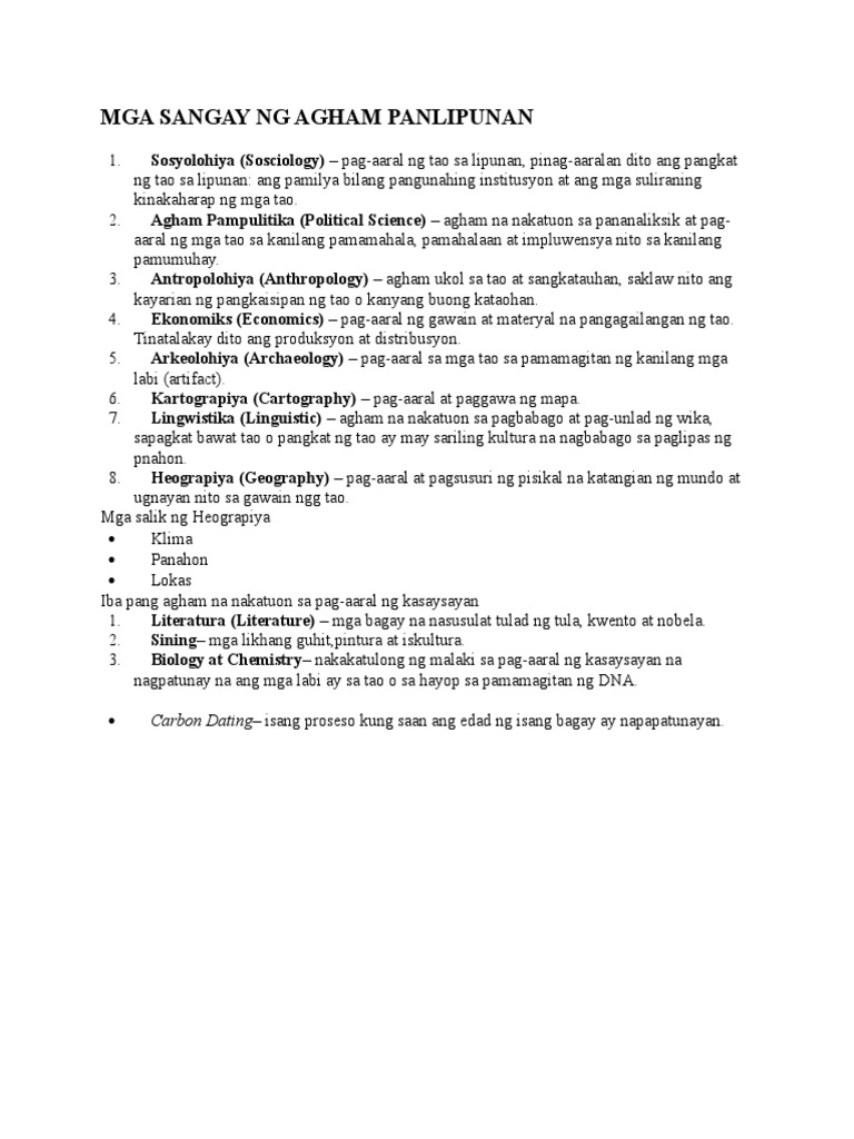 Mga Sangay NG Agham | PDF