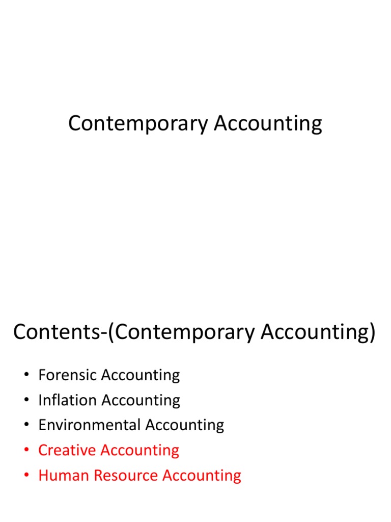 Contemporary Accounting Methods Explained | PDF | Inflation Accounting ...