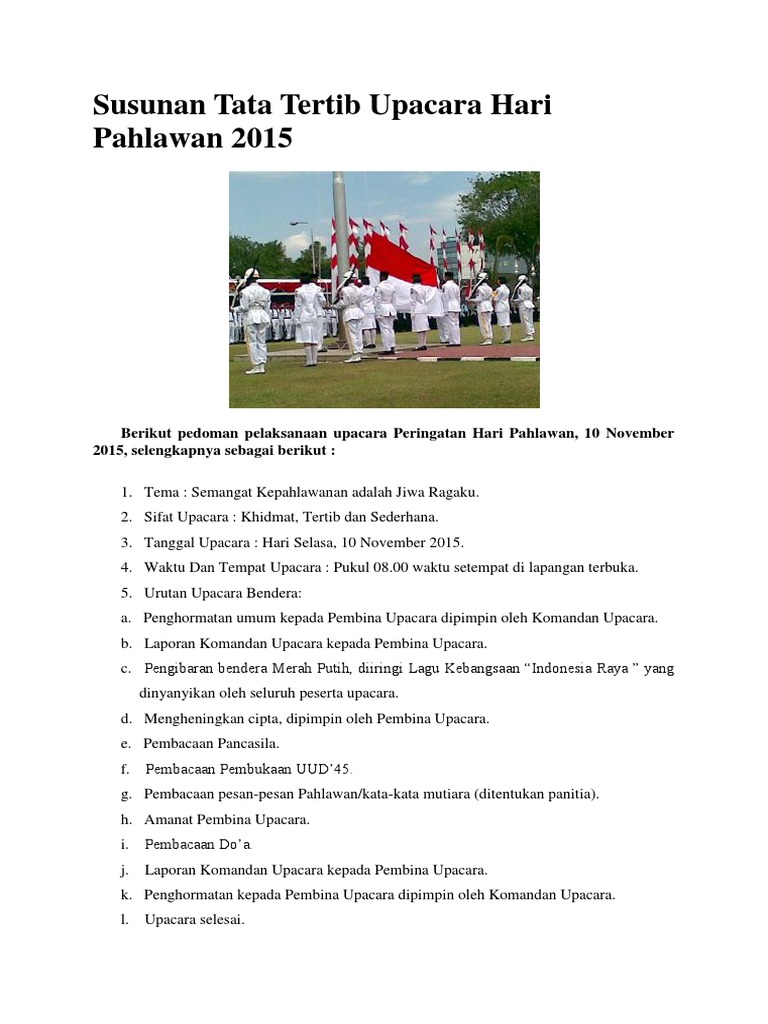 Susunan Tata Tertib Upacara Hari Besar Nasional | PDF