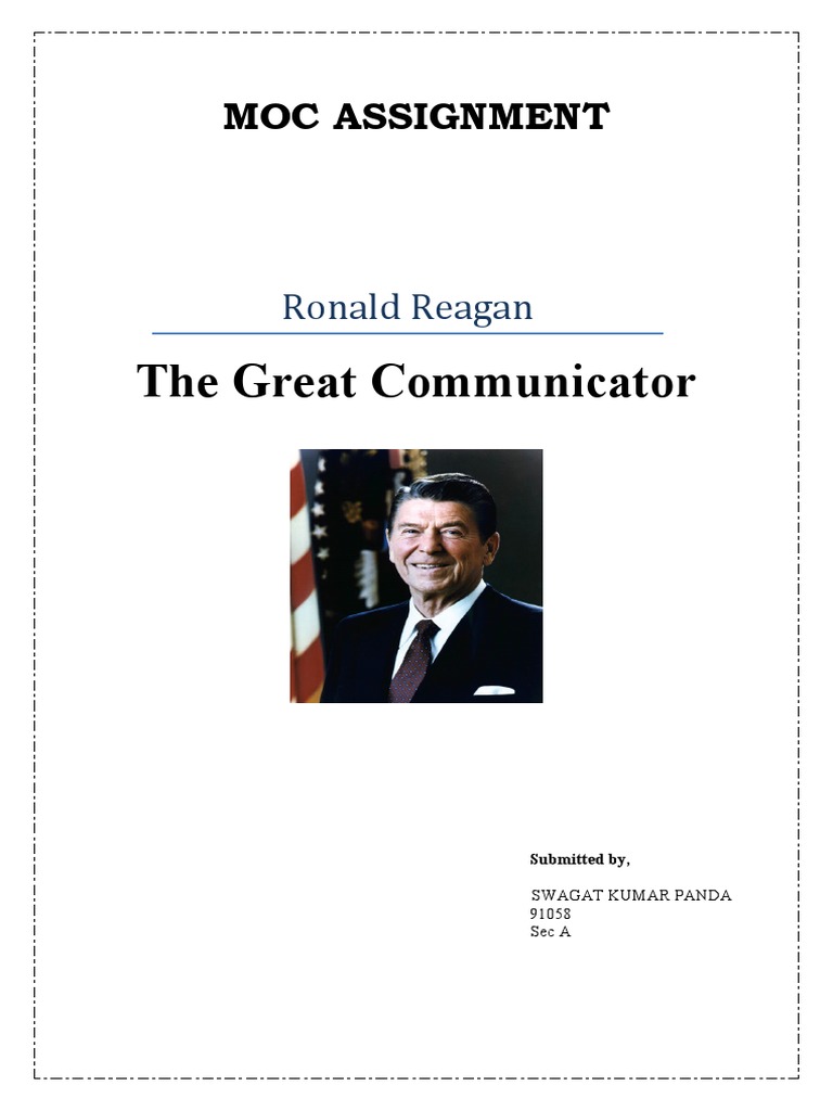 The Great Communicator: Moc Assignment | PDF | Ronald Reagan