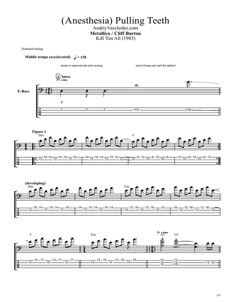 Anesthesia Pulling Teeth Bass Tab v.2 | Chess | Leisure